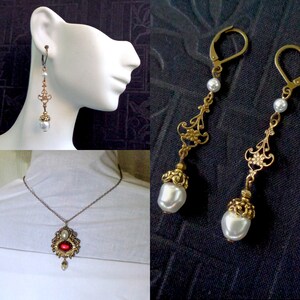 Lamia Necklace and Earrings Set - Medieval, Renaissance, Elizabethan ...