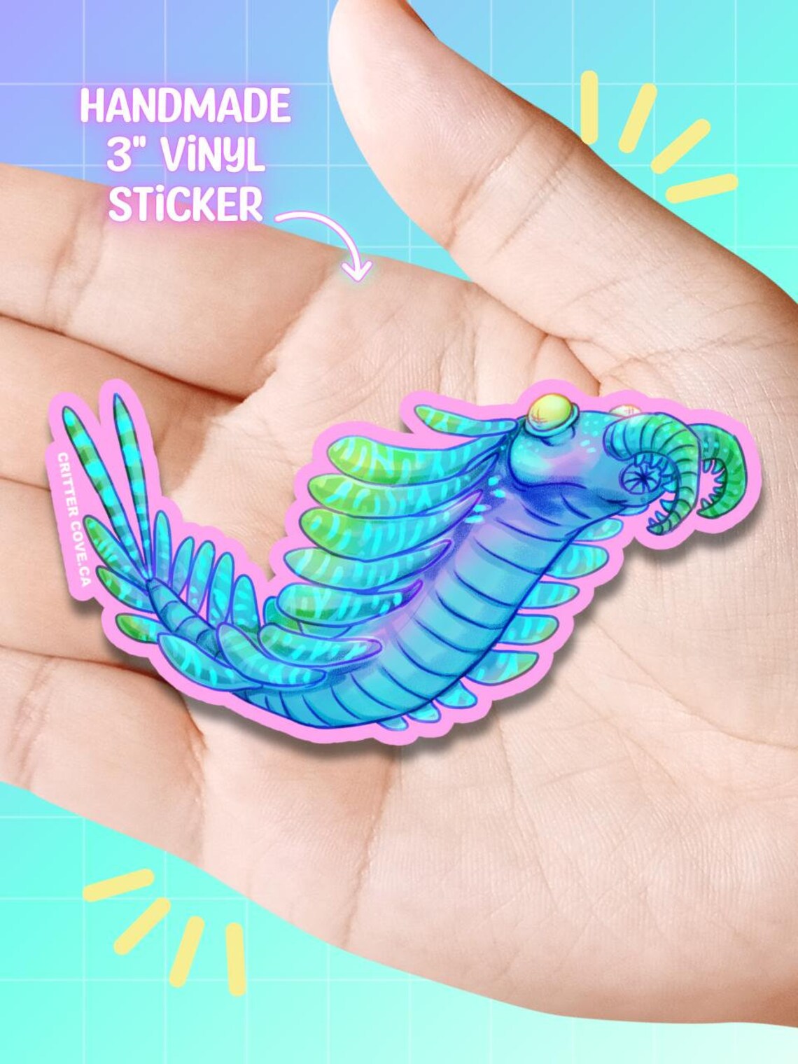 Anomalocaris / Handmade Vinyl Sticker / Abnormal Shrimp Cambrian ...