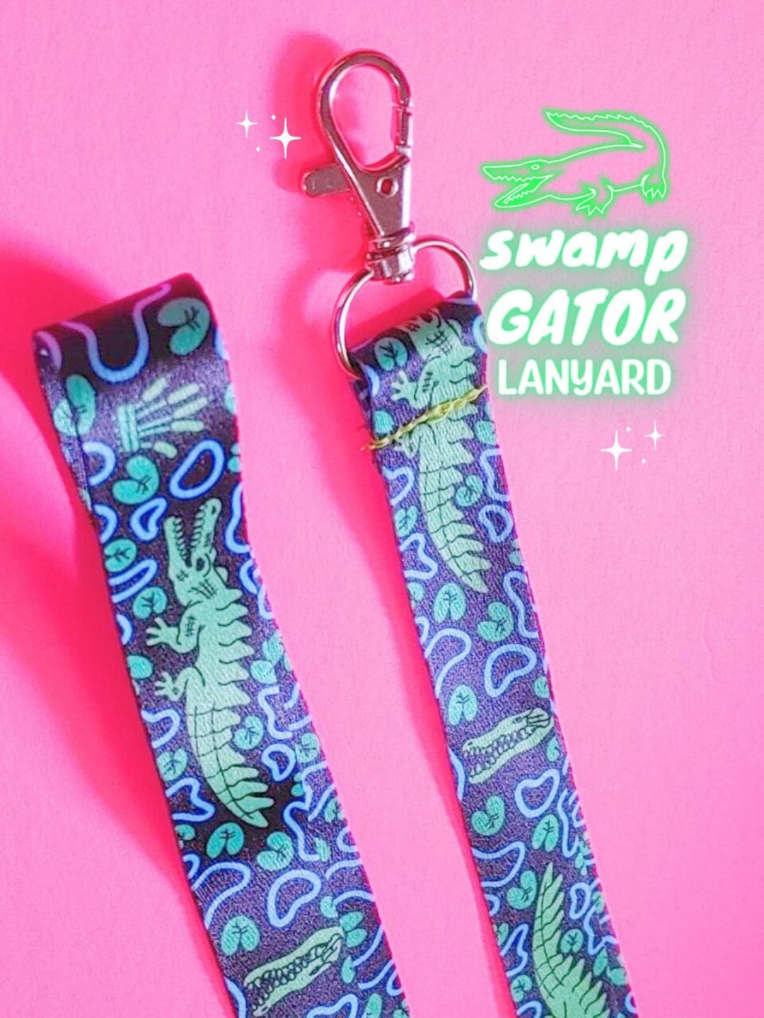 Swamp Gator Lanyard / With Lobster Clasp / Aesthetic - Etsy