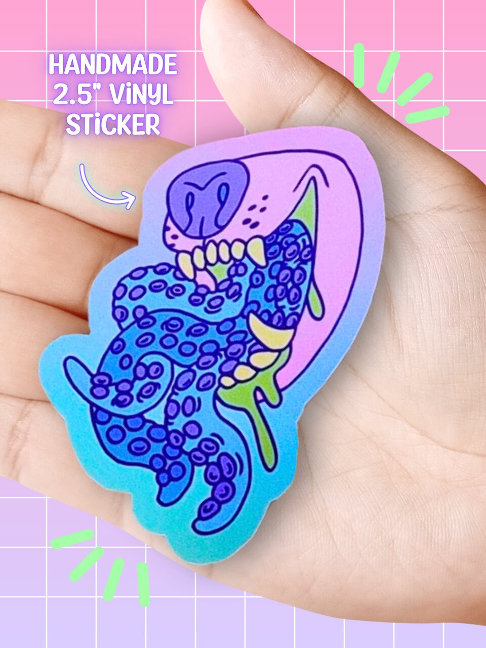 Octo-maw / Handmade Vinyl Sticker / Furry Anthro Aesthetic Octopus ...