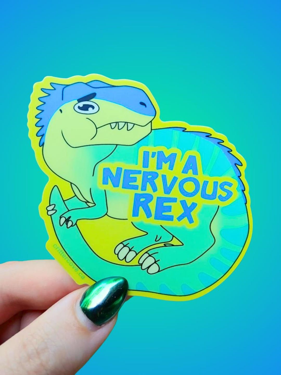 I'm A Nervous Rex / Handmade Vinyl Sticker / T-rex Dinosaur Paleo Decal ...