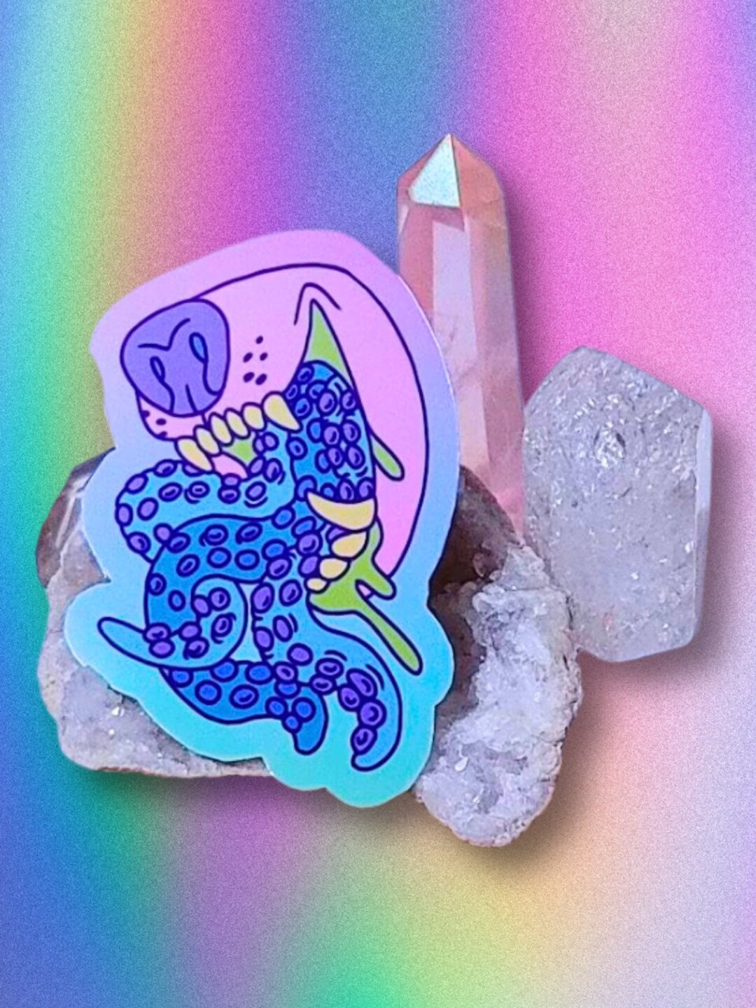 Octo-maw / Handmade Vinyl Sticker / Furry Anthro Aesthetic Octopus ...