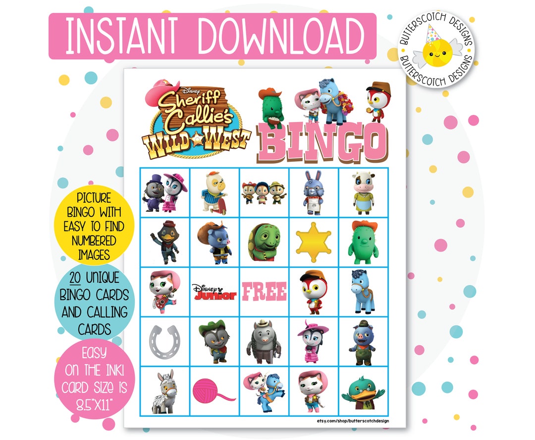Wild West Printable Bingo Cards 20 Different Cards Instant Download - Etsy