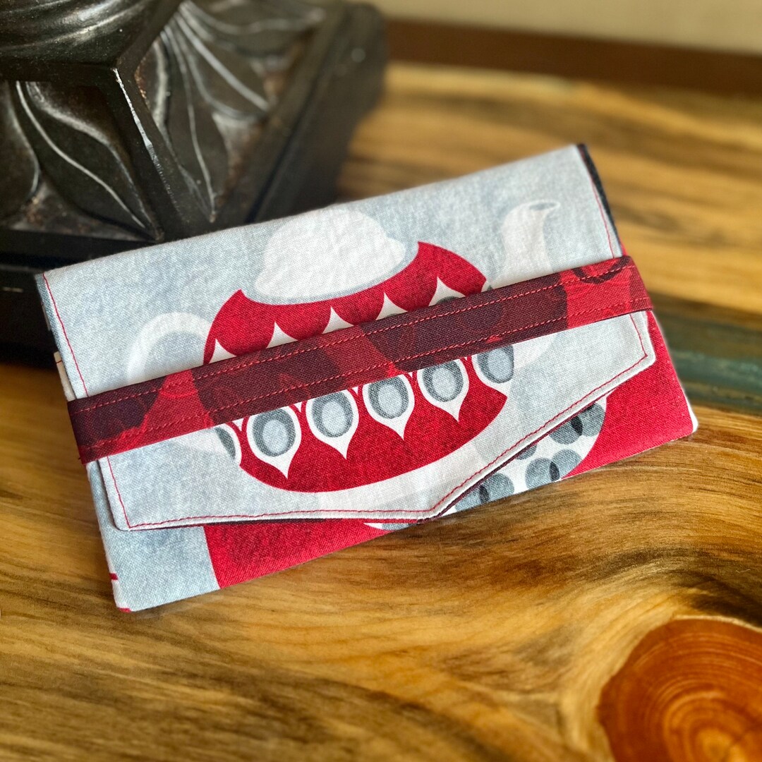 Tea Time Teapots Print Cash Envelope/receipt Holder Fabric Handmade ...