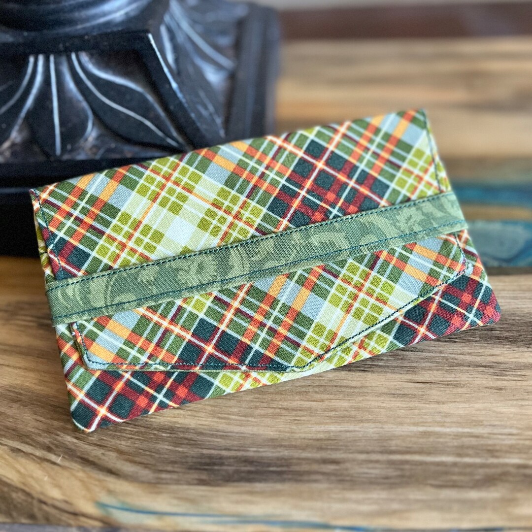 Holiday Plaid Print Cash Envelope/receipt Holder Fabric Handmade Wallet ...