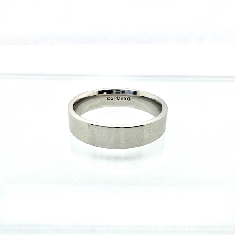 Men's 5mm Flat Palladium Wedding Band Ring | Size 9 Comfort Fit - Etsy