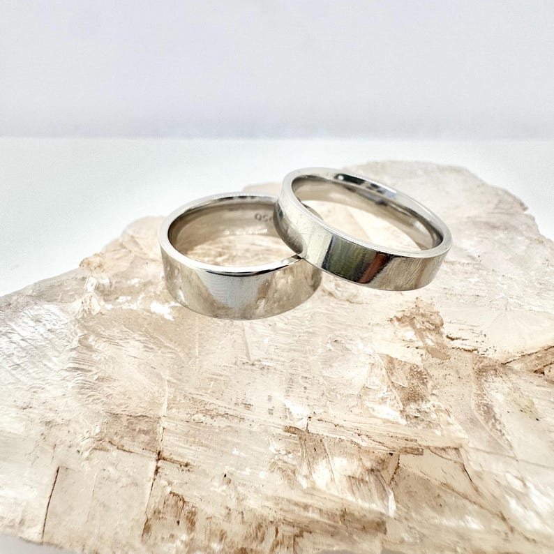 Men's 5mm Flat Palladium Wedding Band Ring | Size 9 Comfort Fit - Etsy