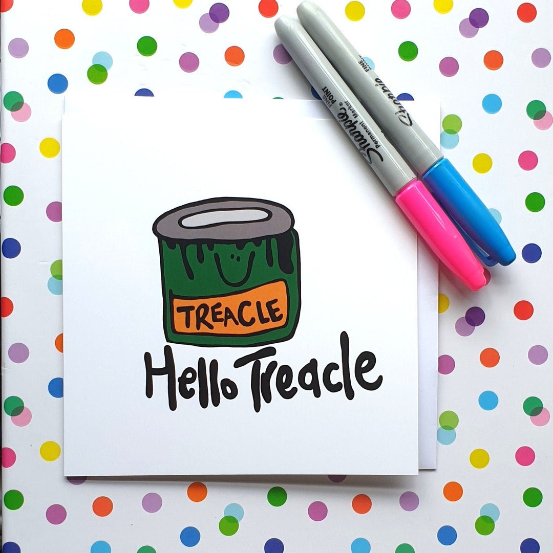 Hello Treacle Square Greetings Card - Etsy