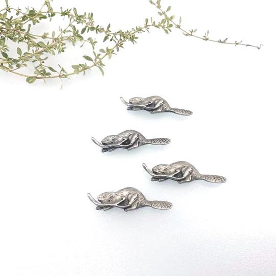 Beaver Magnet – Handmade Pewter Decorative Magnet, Strong Magnetic ...