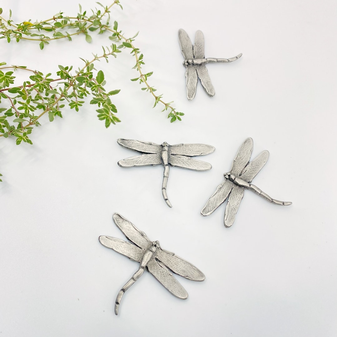 Dragonfly Magnet – Handmade Pewter Decorative Magnet, Strong Magnetic ...