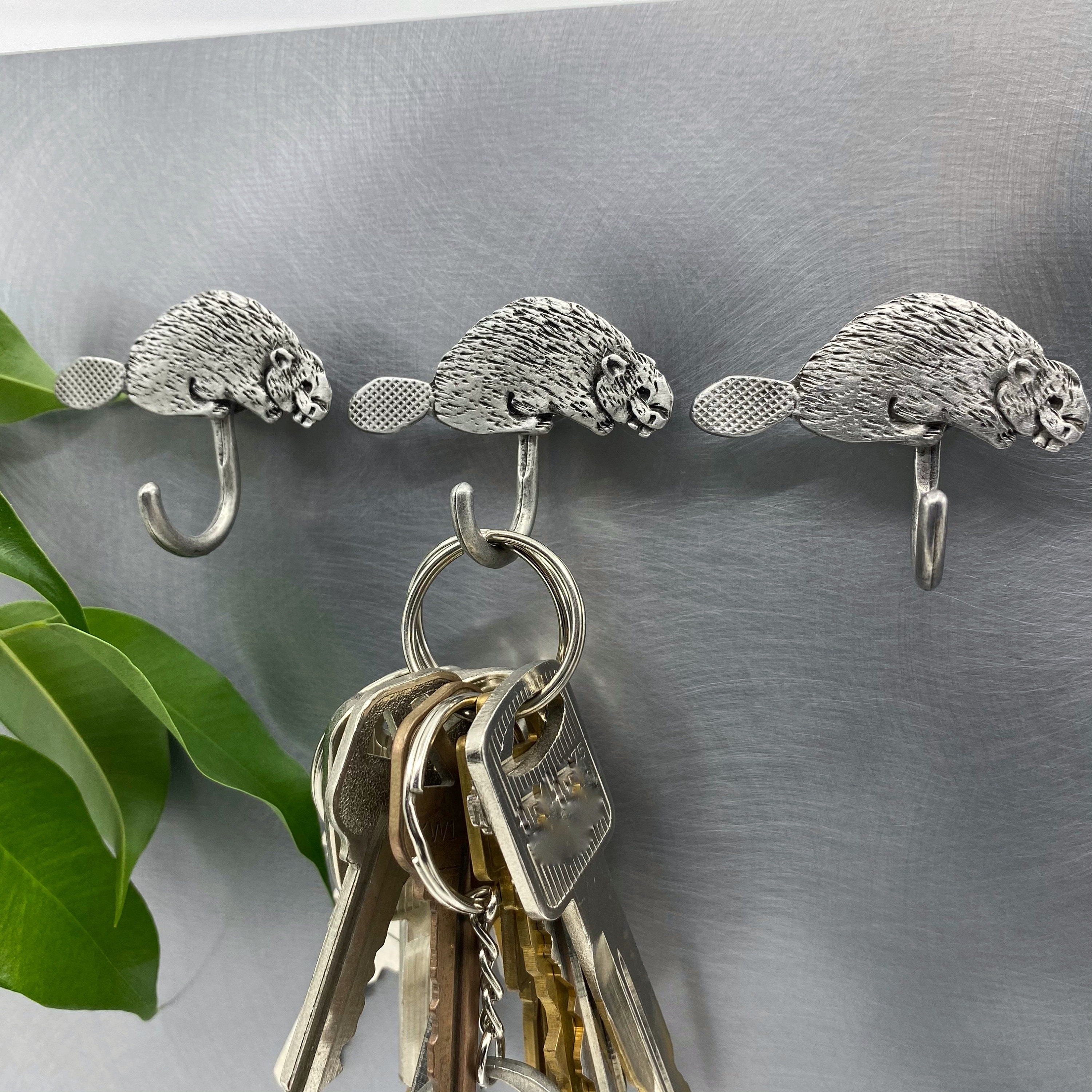 Beaver Key Holder Keyring Magnet Hook Pewter Silver | Etsy