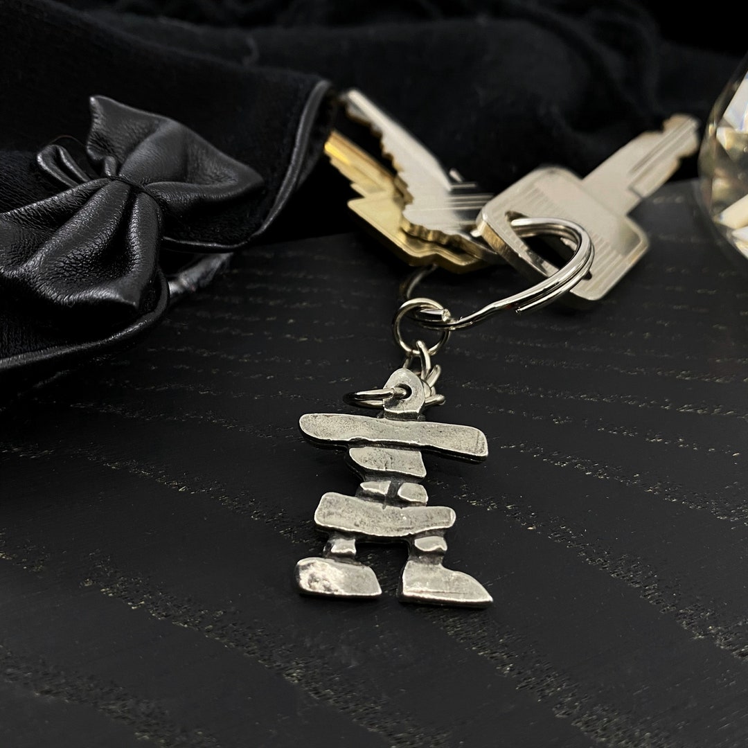 Inukshuk Keychain - Pewter Native Key Holder - Metal Decoration for Key ...