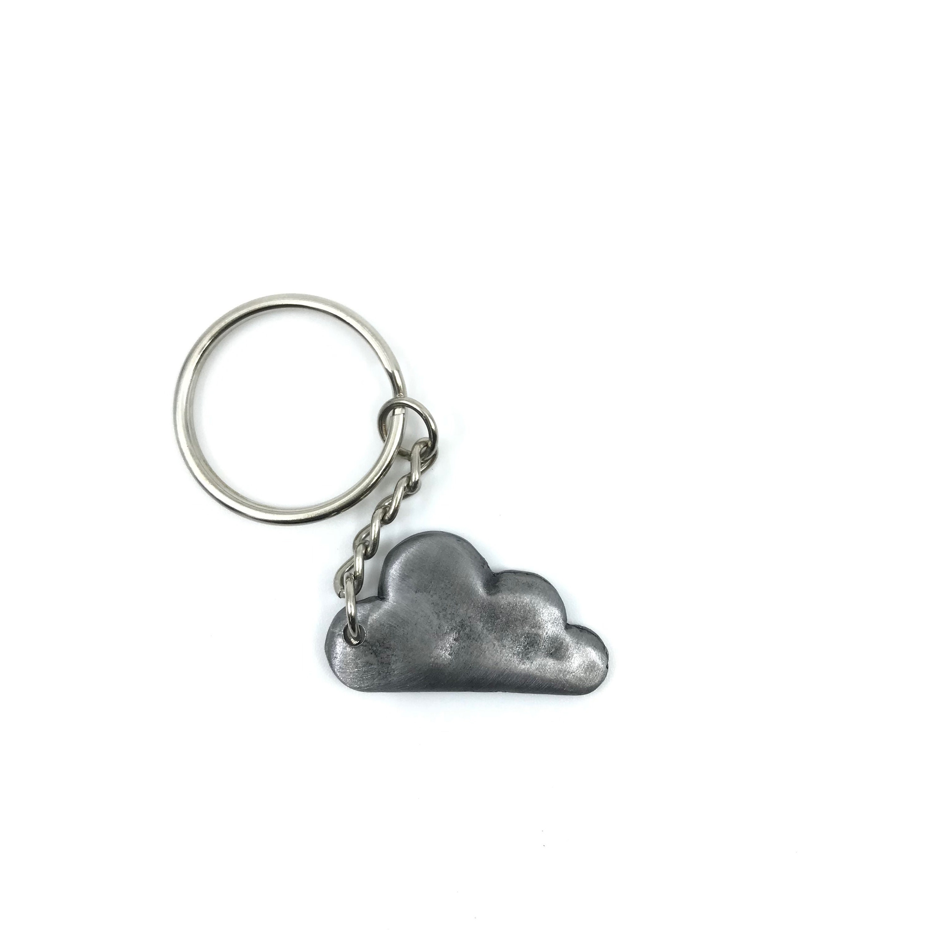 Cloud Keychain Pewter Celestial Key Holder Sky Metal - Etsy UK