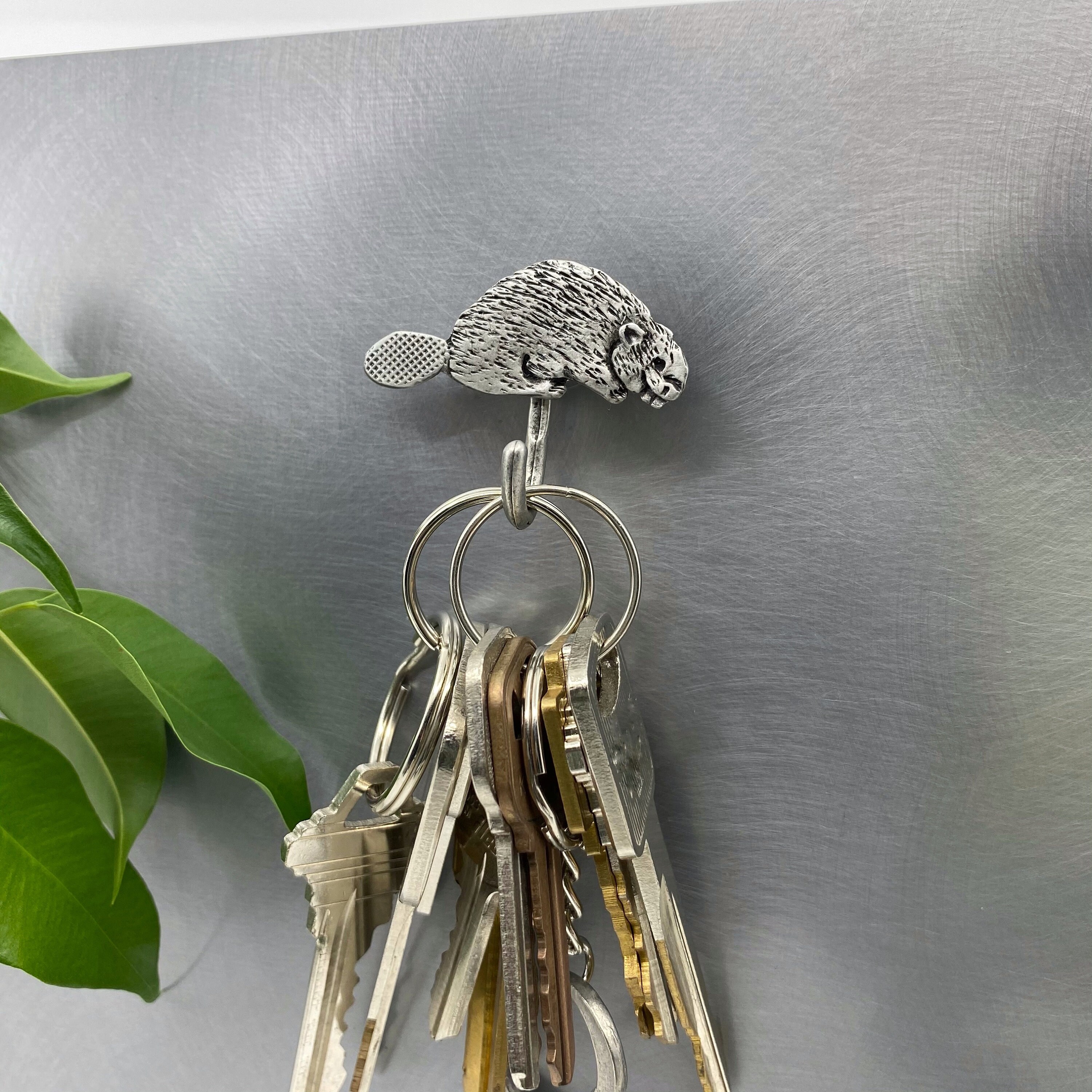 Beaver Key Holder Keyring Magnet Hook Pewter Silver | Etsy