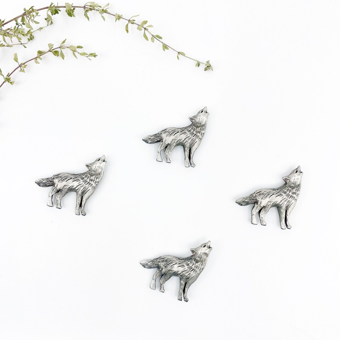 Wolf Magnet - Hand-carved Metal Wolf Fridge Magnet - Howling Wolf ...