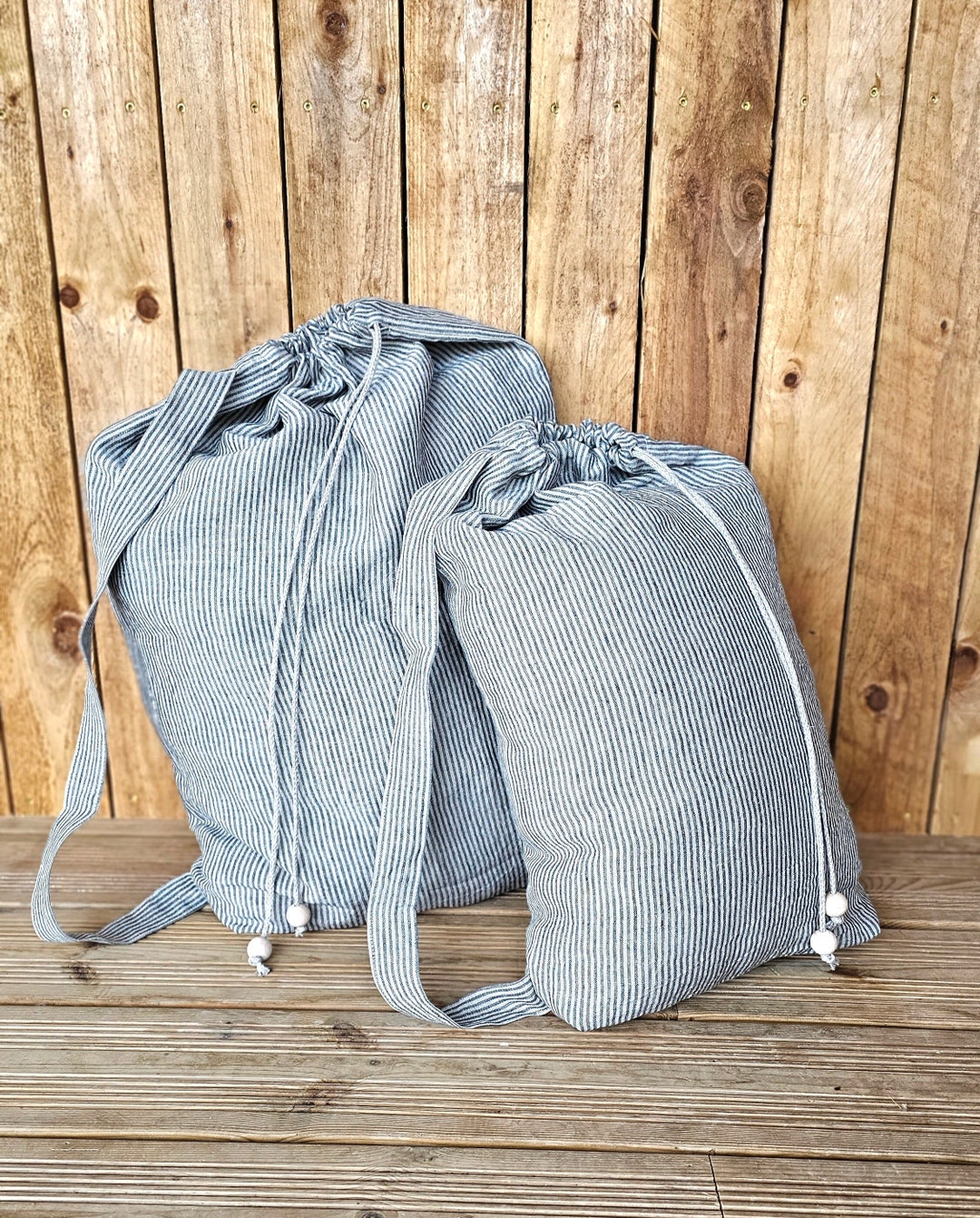 Linen Laundry Backpack, Large Laundry Bag With Strap, Custom Color ...