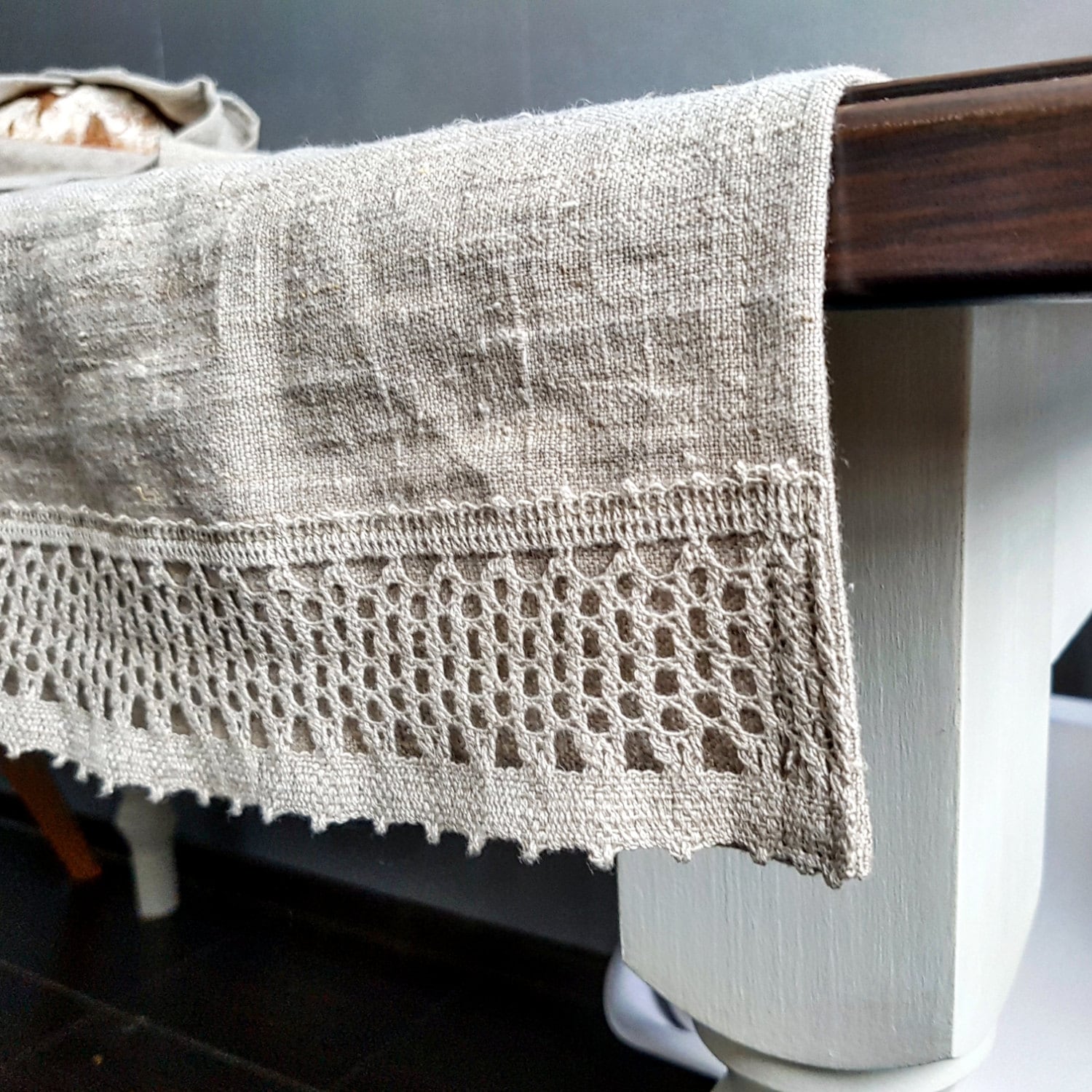 Rustic Linen Table Runner Vintage Linen Runner Stonewashed - Etsy