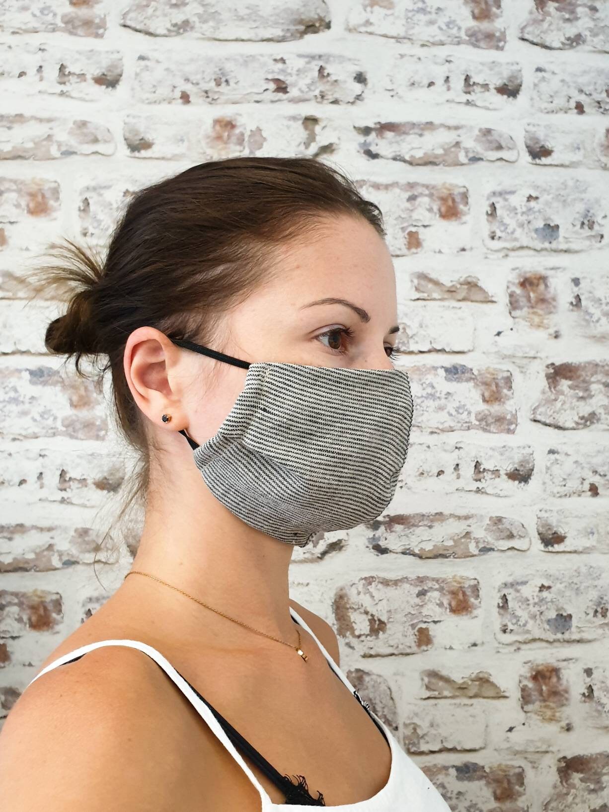 Linen Mask Reusable Linen Face Mask Two Layers Face Mask | Etsy