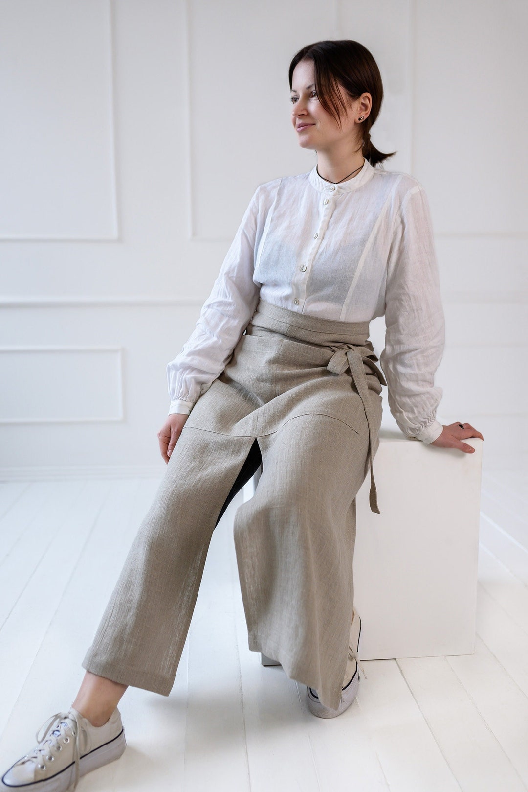 Split Leg Long Raw Linen Apron, the Perfect Accessory for Any Chef ...