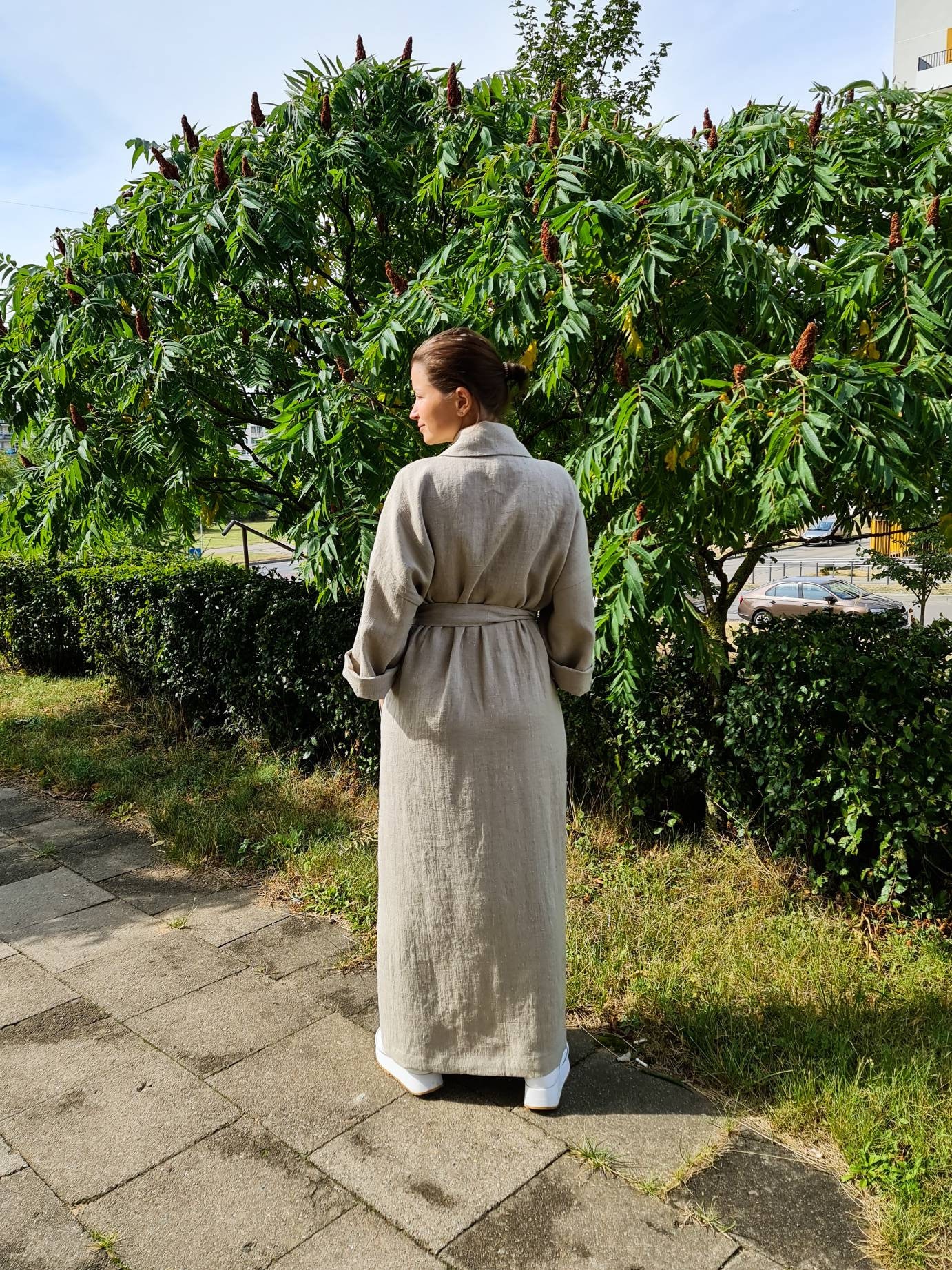 Linen Dressing Gown Natural Linen Kimono Robe Stonewashed - Etsy