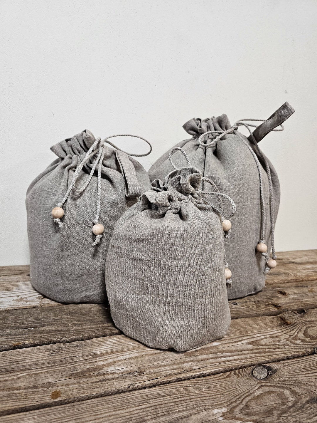 Linen Storage Bag With Round Bottom, Laundry Toys Drawstring Bag ...