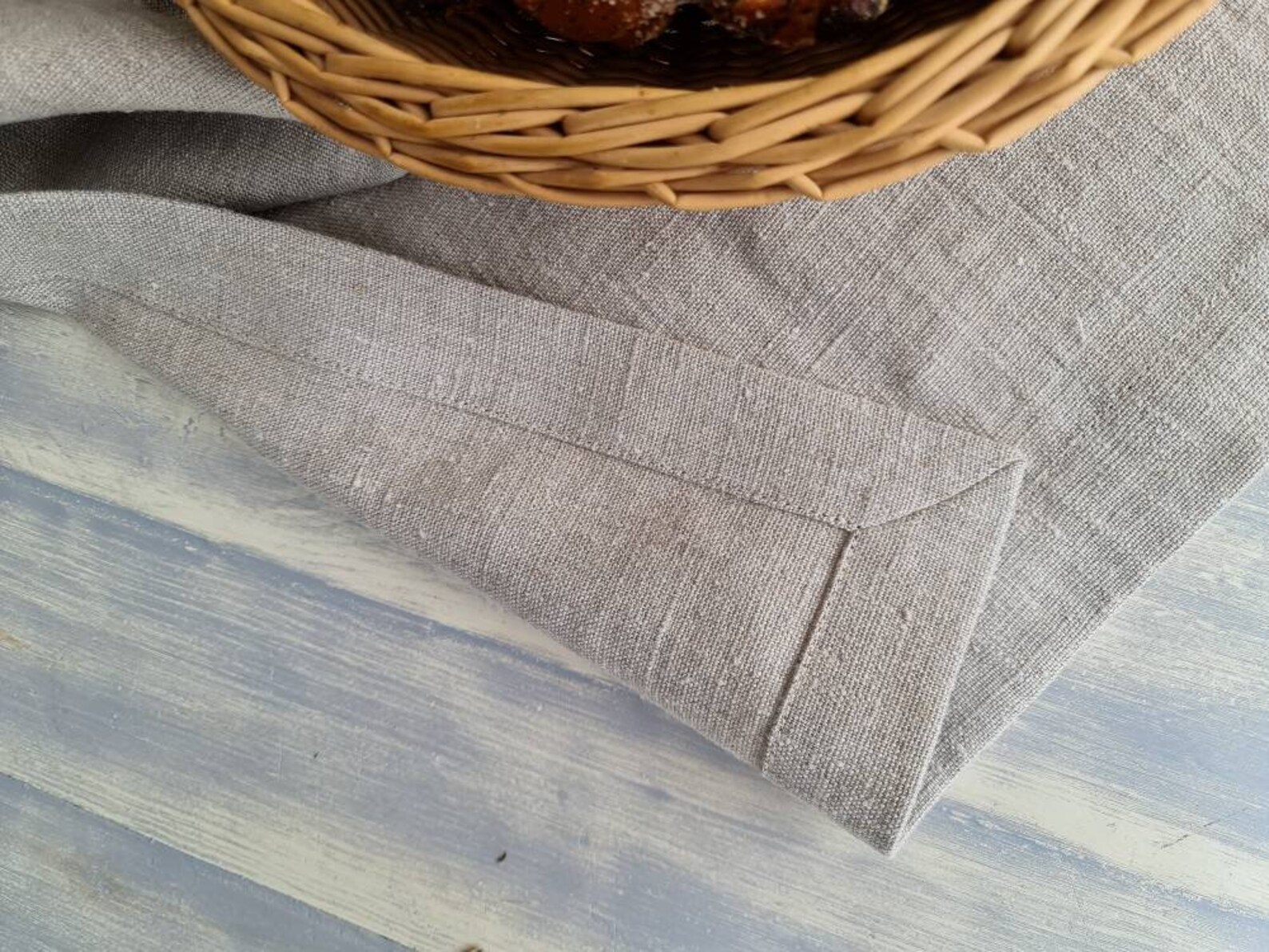 Rough Linen Table Runner, Rustic Linen Table Decor, Stonewashed Linen ...