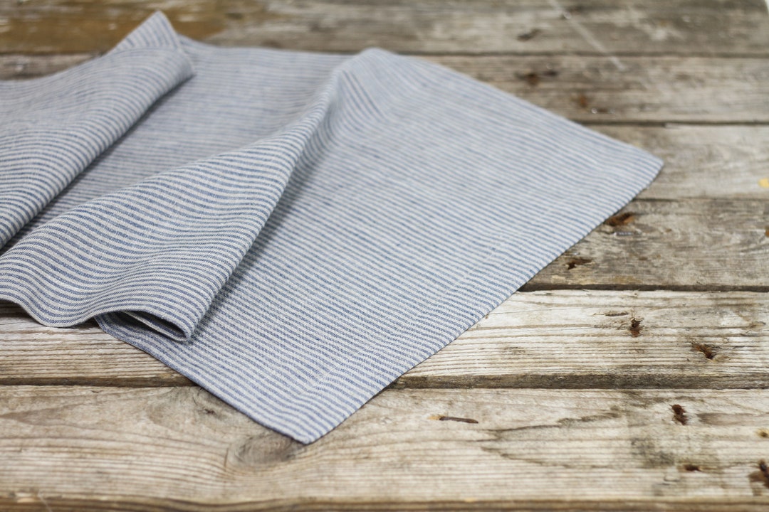 Striped Linen Table Runner, Rustic Linen Table Decor, Stonewashed Linen ...