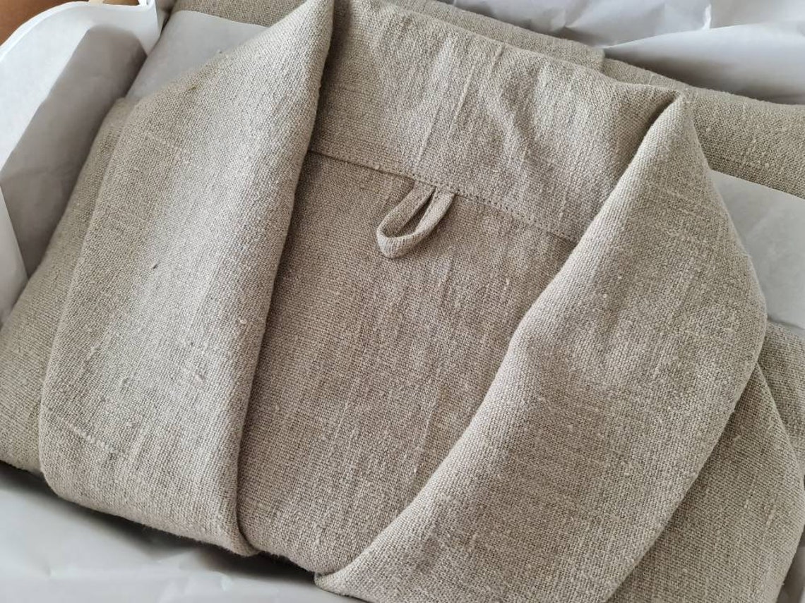 Linen Dressing Gown Natural Linen Kimono Robe Stonewashed - Etsy