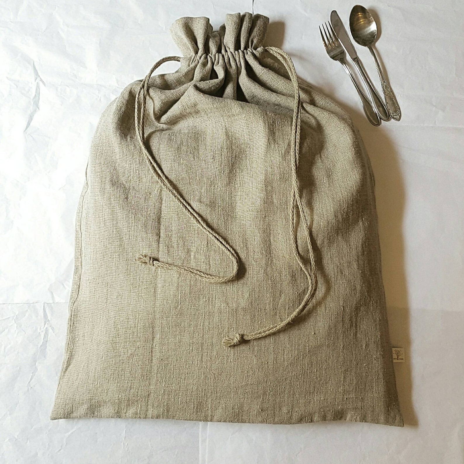 Linen Laundry Bag Large Beige Linen Laundry Bag Flax | Etsy