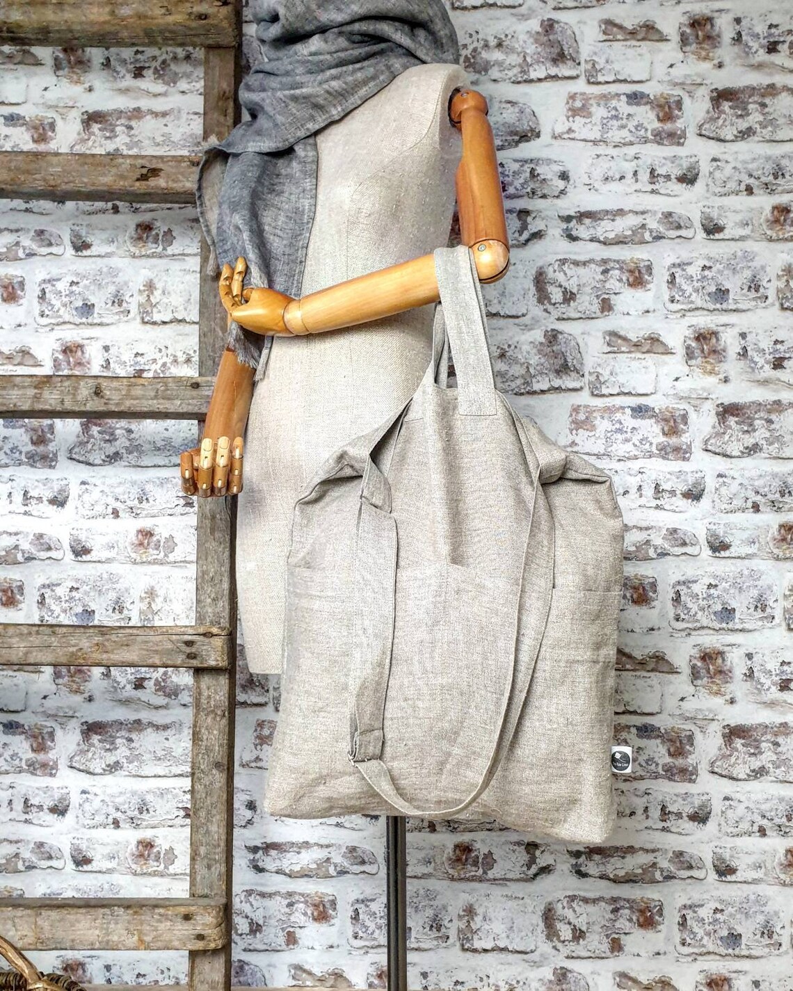 Linen Shopping Bag Natural Linen Tote Bag Burlap Shoulder - Etsy