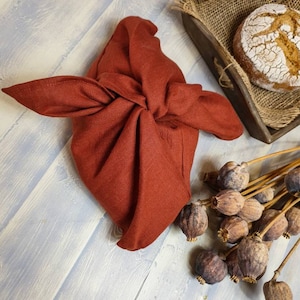 Linen Bento Bag, Natural Linen Bread Loaf Wrap Bag, Food Wrapping Bag ...