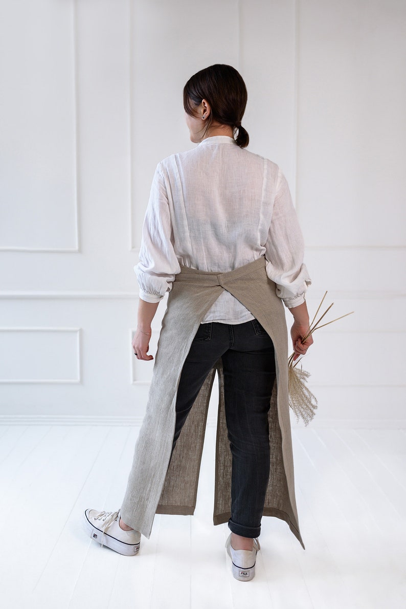 Split Leg Long Raw Linen Apron, the Perfect Accessory for Any Chef ...