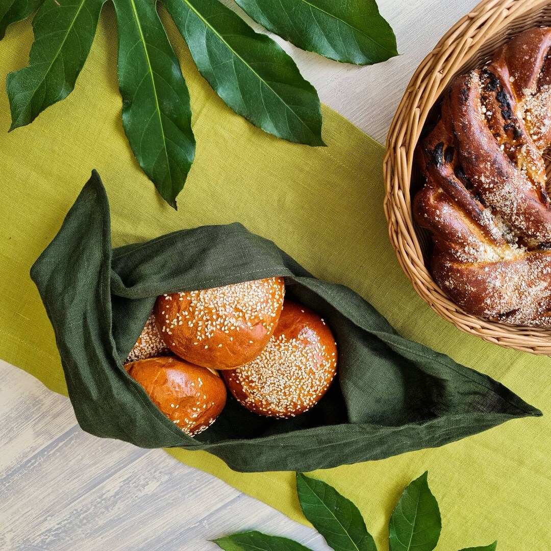 Linen Bento Bag, Natural Linen Bread Loaf Wrap Bag, Food Wrapping Bag ...