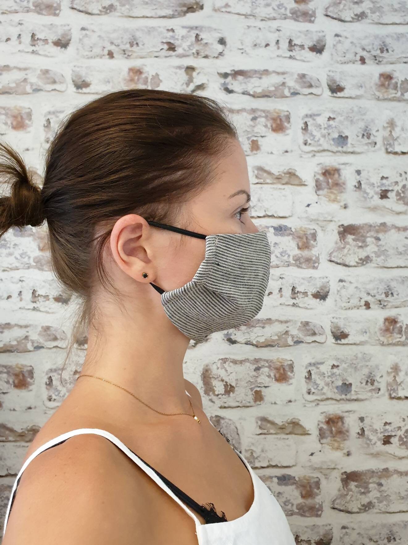 Linen Mask Reusable Linen Face Mask Two Layers Face Mask | Etsy