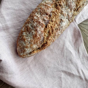 Dusty Pink Linen Bento Bag, Natural Pure Linen Bread Loaf Knot Bag ...