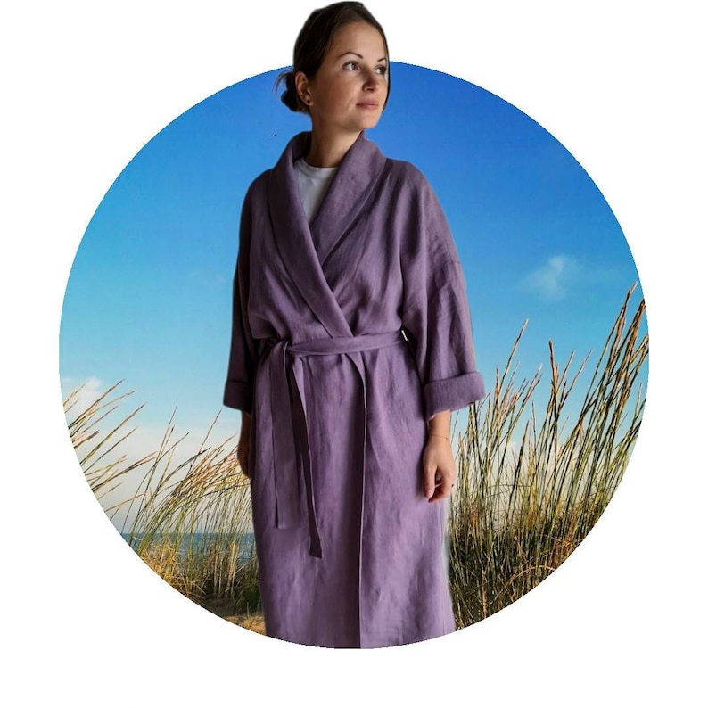 Linen Robe Custom Colors Linen Kimono Robe Stonewashed Linen - Etsy
