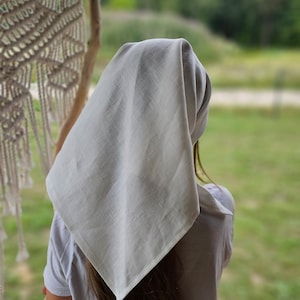 White Linen Bandana, Custom Color Linen Headscarf, Natural Linen ...