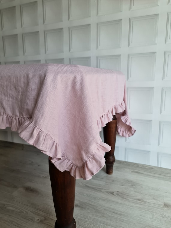 Ruffled Linen Tablecloth Tablecloth With Ruffles Made From | Etsy