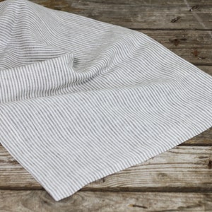 Striped Linen Table Runner, Rustic Linen Table Decor, Stonewashed Linen ...