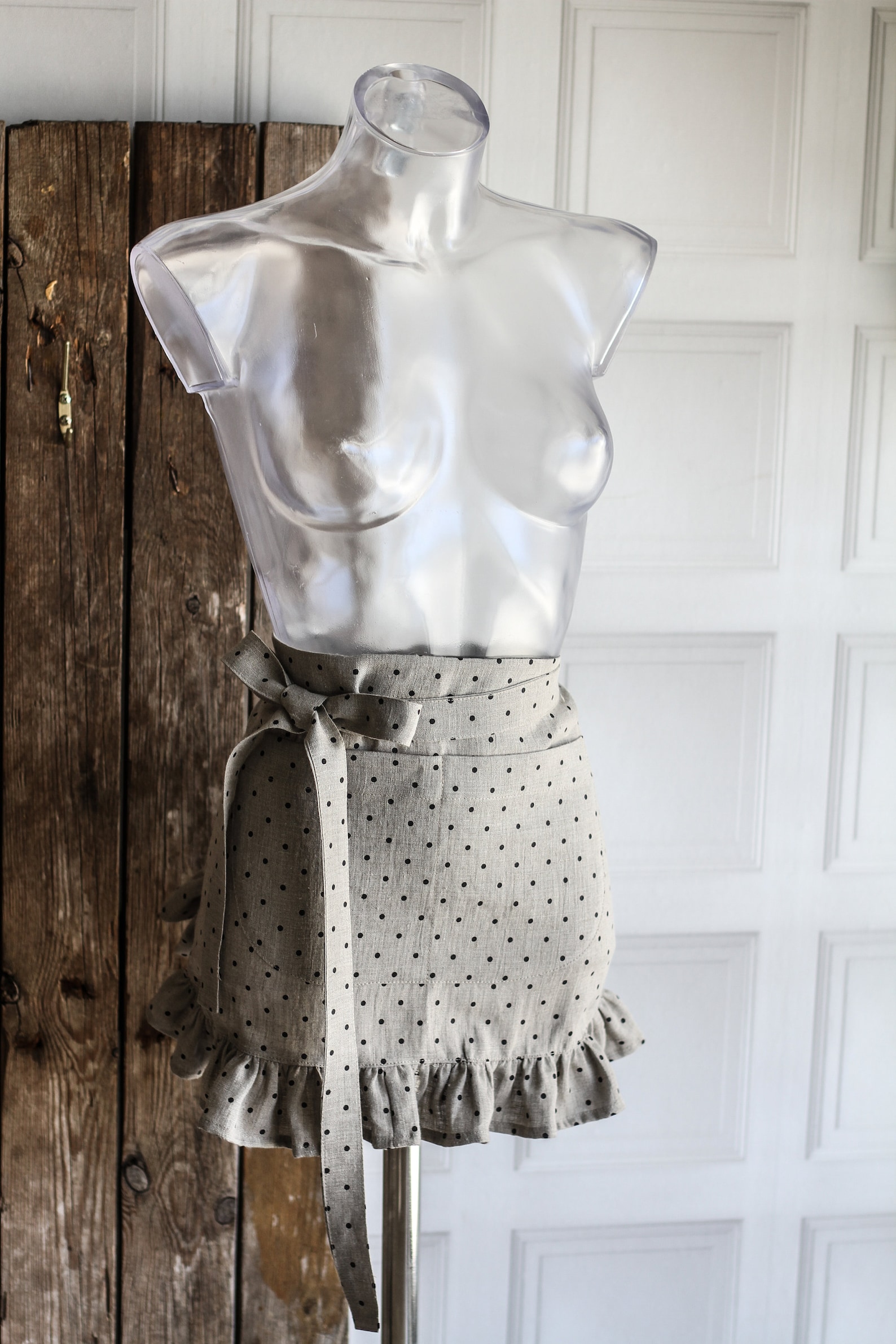 Apron With Frills Ruffled Linen Bistro Apron Natural Linen - Etsy