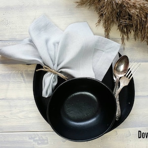 Gray Linen Napkins Set, Many COLORS - Dove Grey Black Graphite Charcoal ...