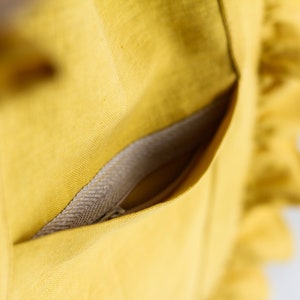 Linen Tote Bag With Ruffles - Custom Color, Natural Linen Shopping Bag ...