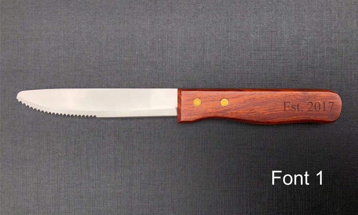 Custom Steak Knives with Wood Handle and Optional Gift Box | Etsy