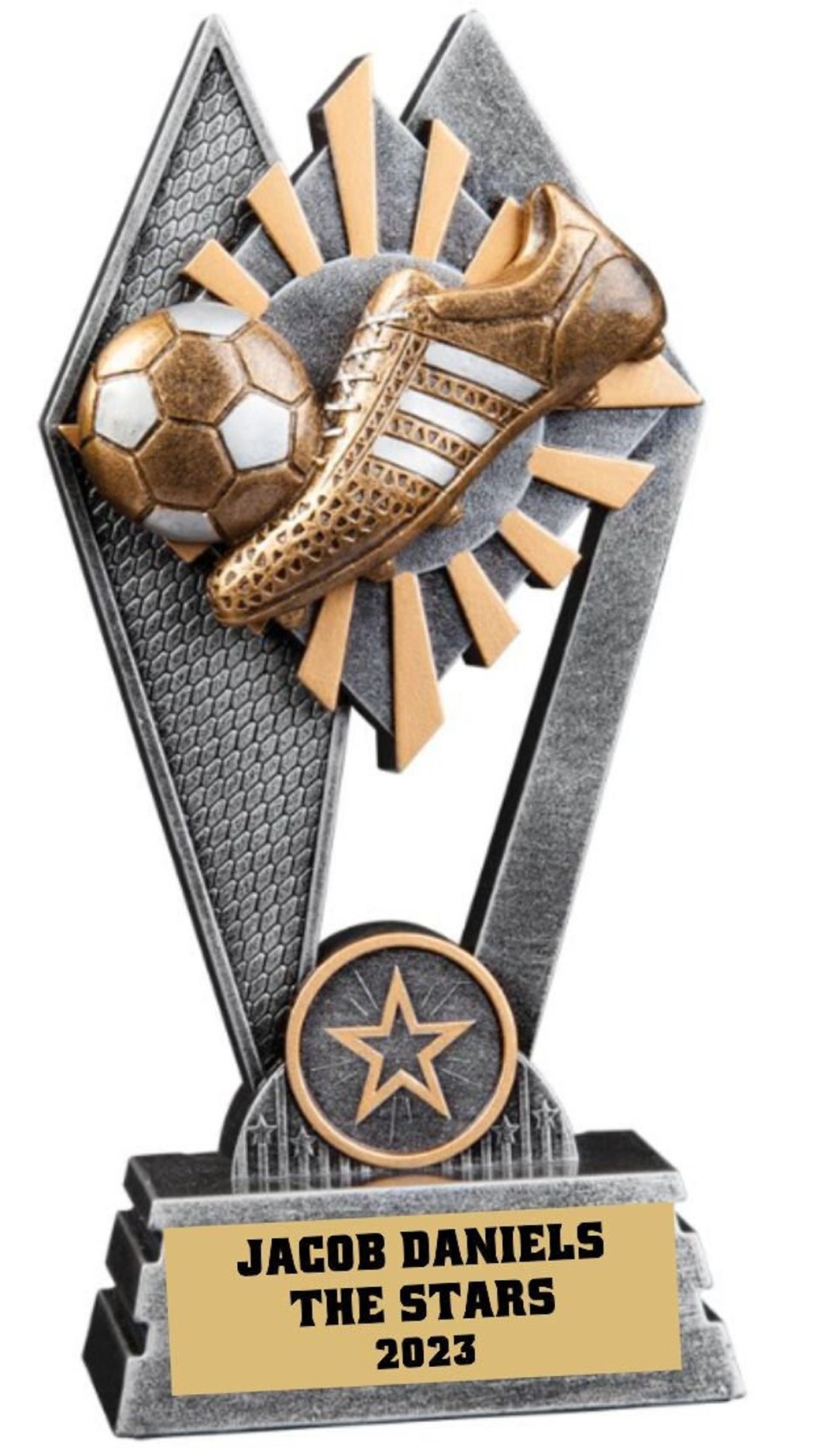 Soccer Trophy Resin Award With Engraved Plate soccer Participation ...
