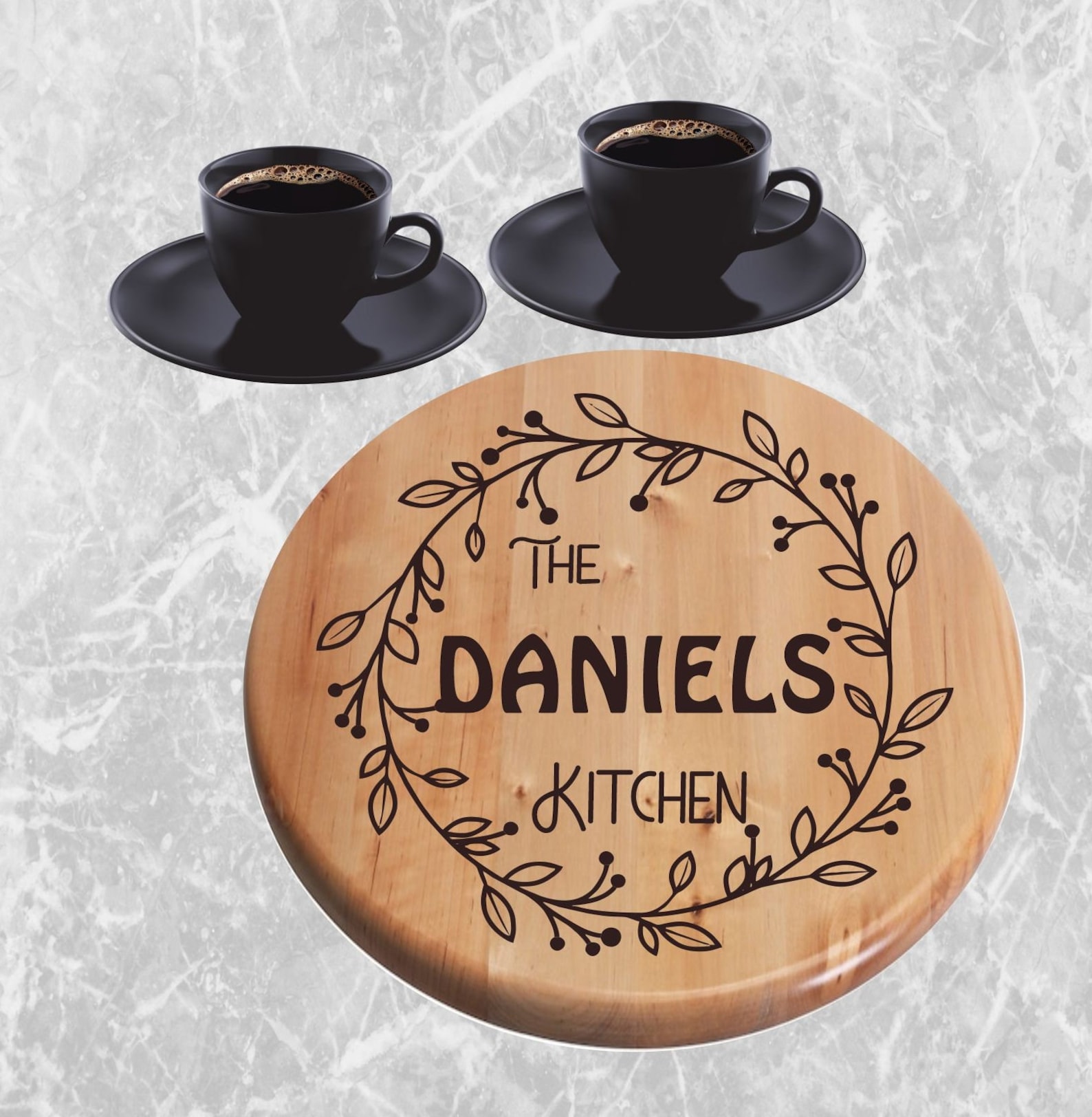 Wood Engraved Lazy Susan With Family Name Engraved - Etsy