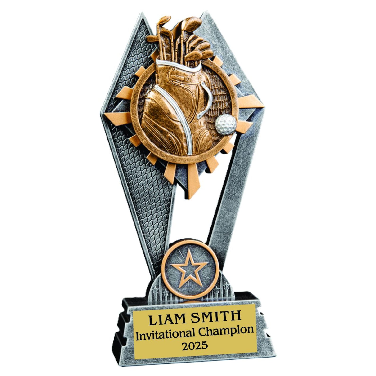 Golf Trophy Award With Engraved Plate for Team, Golf Award for Scramble ...