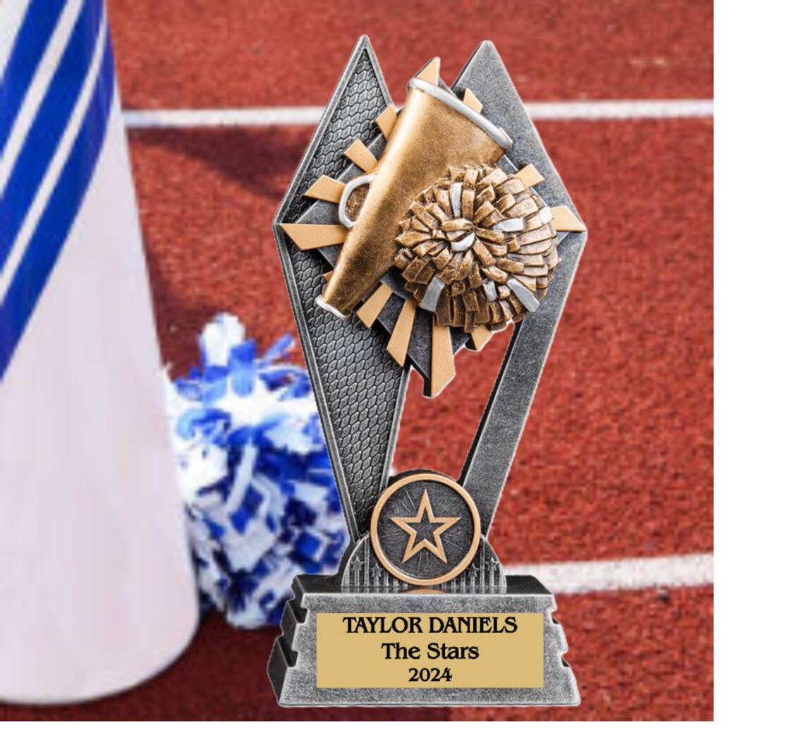 Cheerleading Trophy Resin Award With Engraved Plate - Cheerleader ...