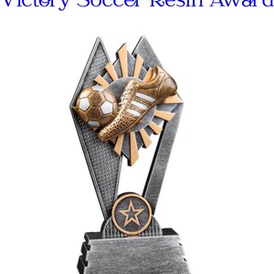 Soccer Trophy Resin Award With Engraved Plate -soccer Participation Award - Victory Soccer ...