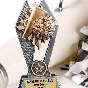 Cheerleading Trophy Resin Award With Engraved Plate - Cheerleader ...