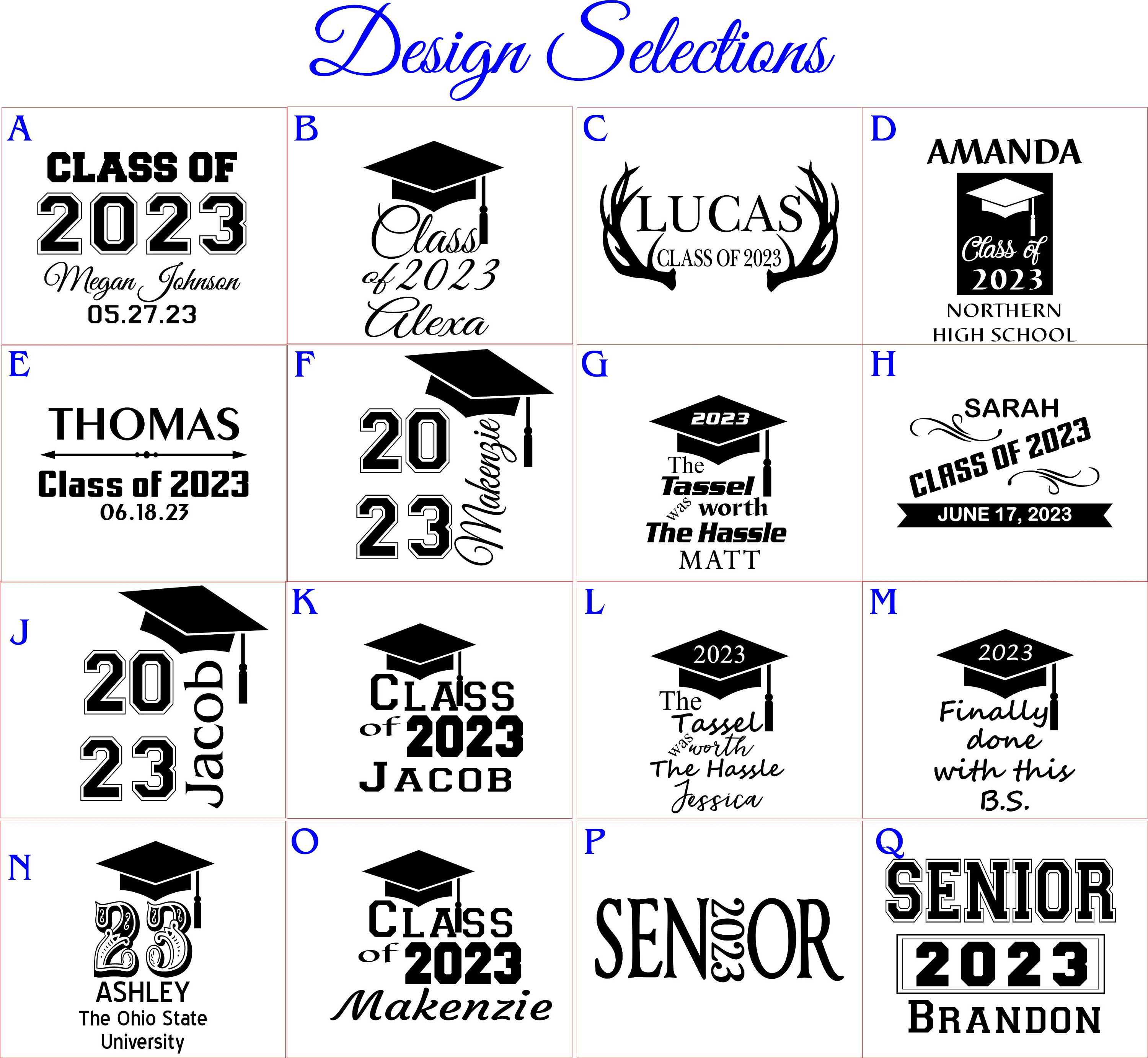 Custom Graduation Glass for Class of 2023 -, Engraved High School ...
